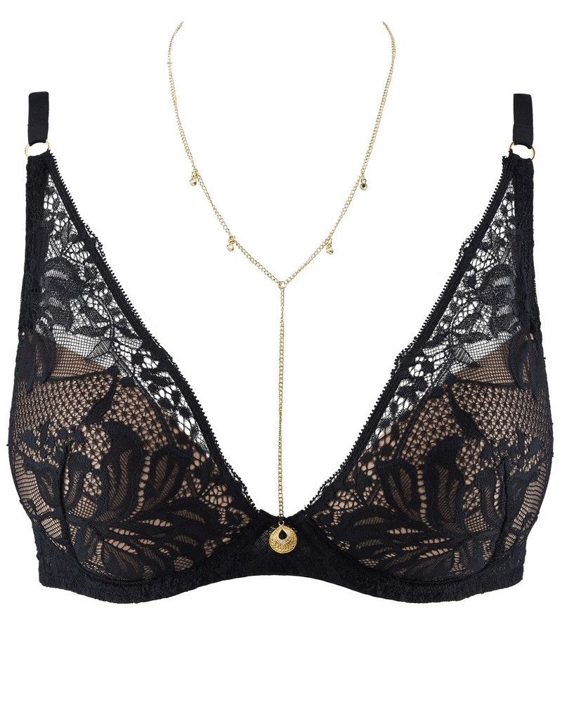 Plunge bra Aubade Gold Pleasure (Black Light)