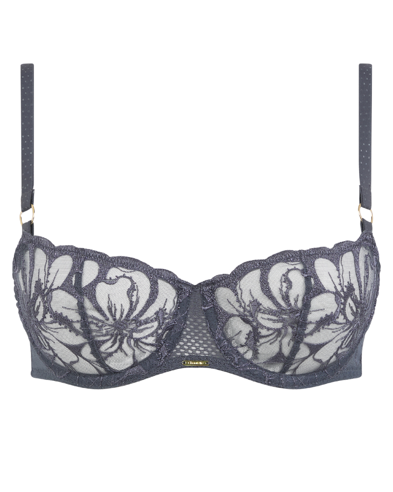 Demi balcony bra Chantelle Fleurs (Fancy Grey)